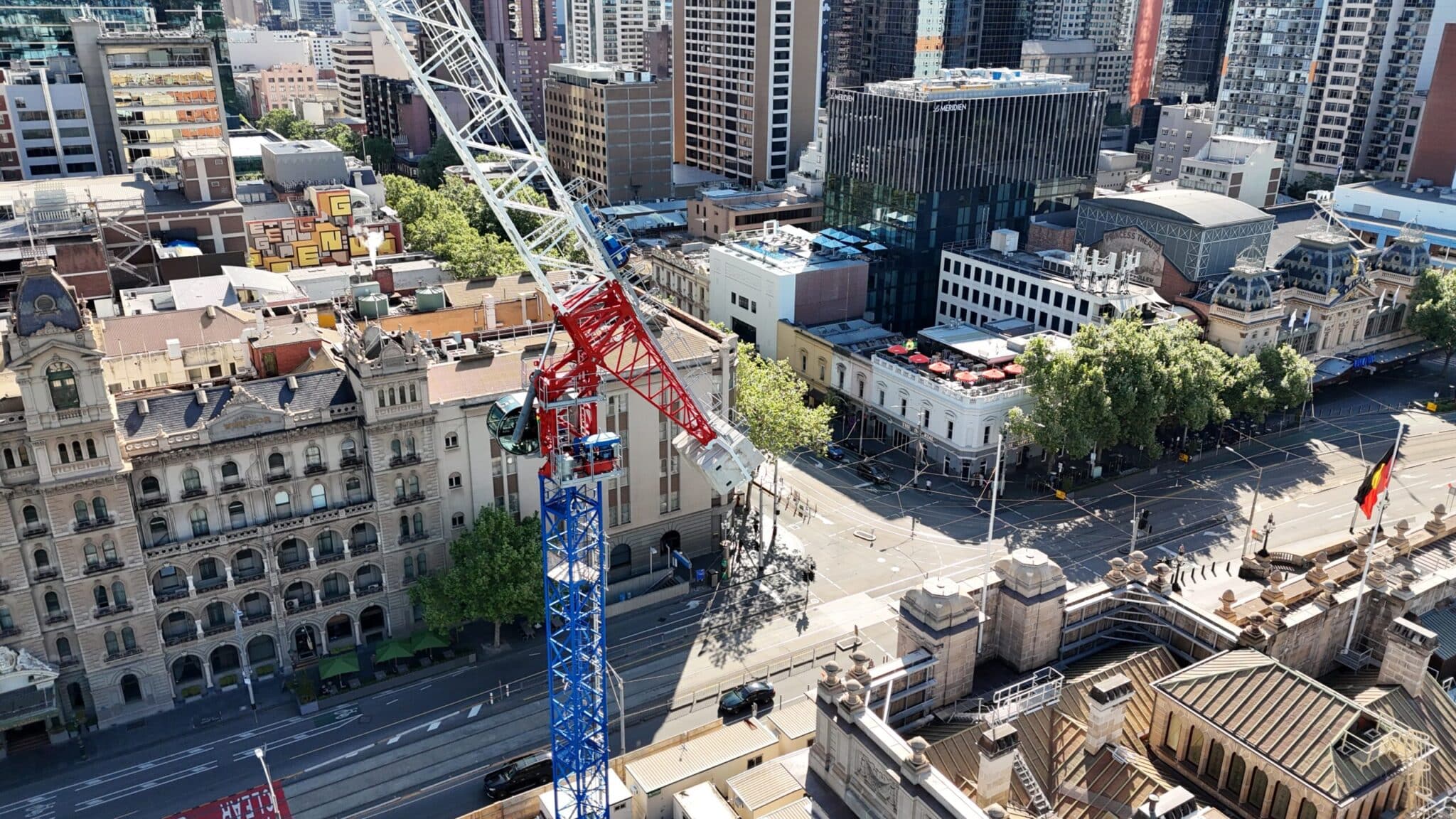 Two Raimondi hydraulic luffing jib cranes assigned to prestigious ...